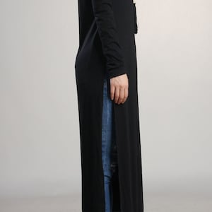 Turtleneck Long Tunic With High Slit, Front Slit Top, Plus Size ...