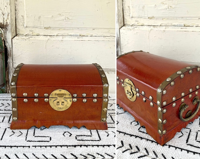 Wooden Treasure Chest With Map Printed Leather Available in 2 Sizes - Etsy