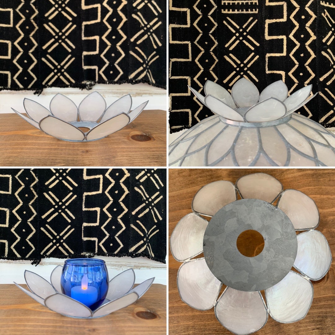 LOT of 5 Vintage 60's CAPIZ SHELL Multi-use Replacement Crown Shade ...