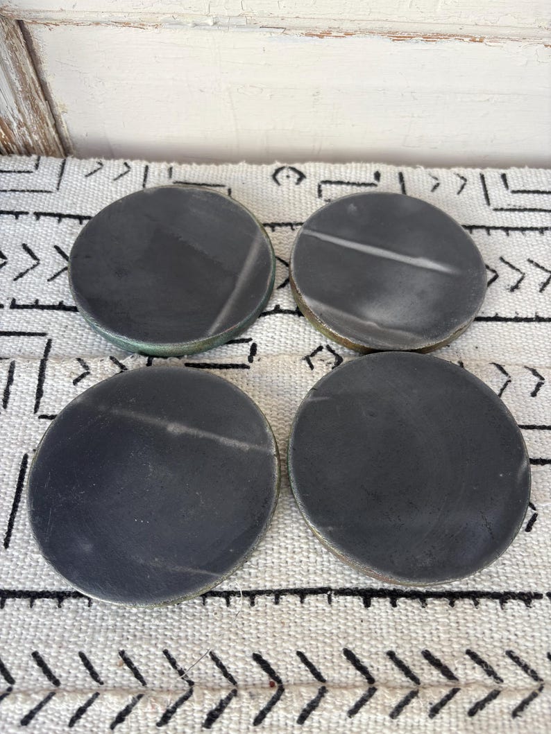 Vintage SET of 4 Ben Diller Raku Pottery SEA TURTLE Coasters ~ Hawaii ...