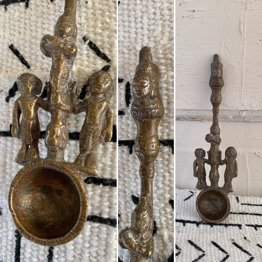 Vintage Bronze or Brass Possible Figural Sculpted Puja Temple Ritual ...
