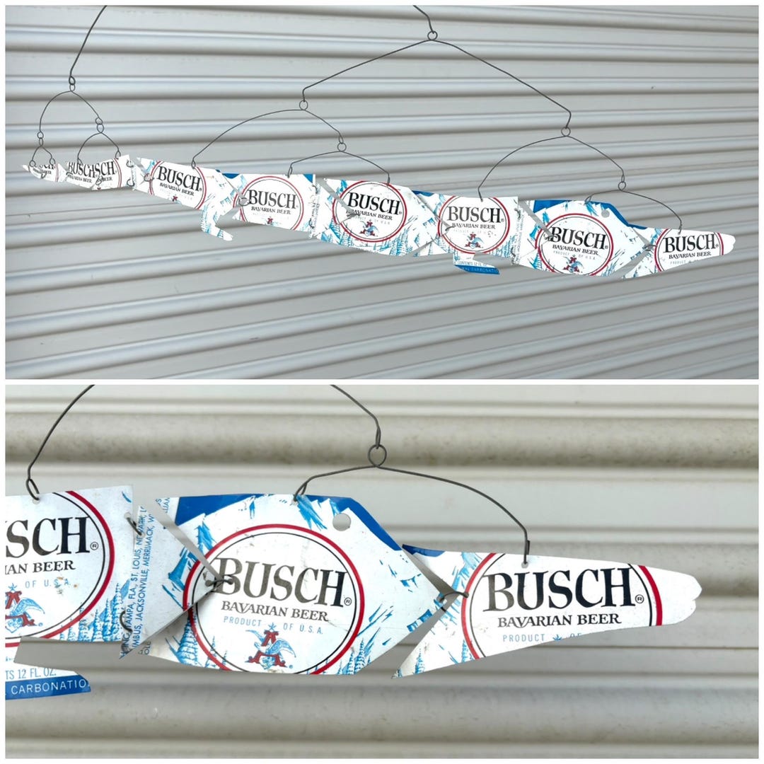 Vintage Hand Crafted 1970's BUSCH Beer Can Articulated ALLIGATOR ...
