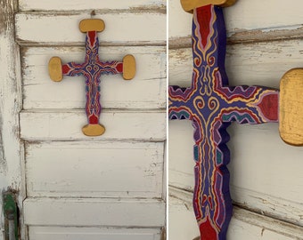 Hand Painted Mexican Cross - Etsy