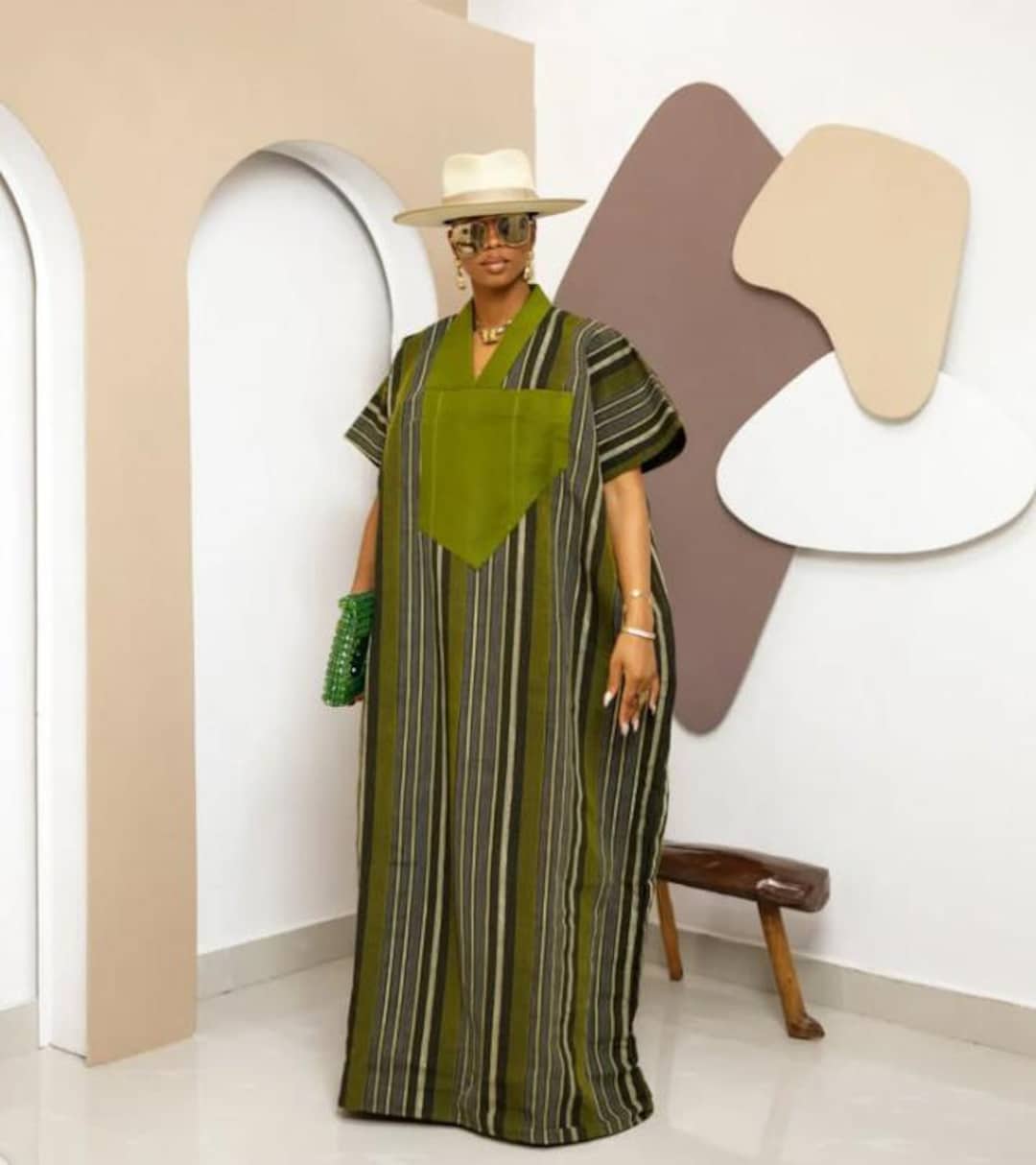 Handmade Striped Dashiki Maxi Kaftan Dress: Afrochic Asoke Style - Etsy