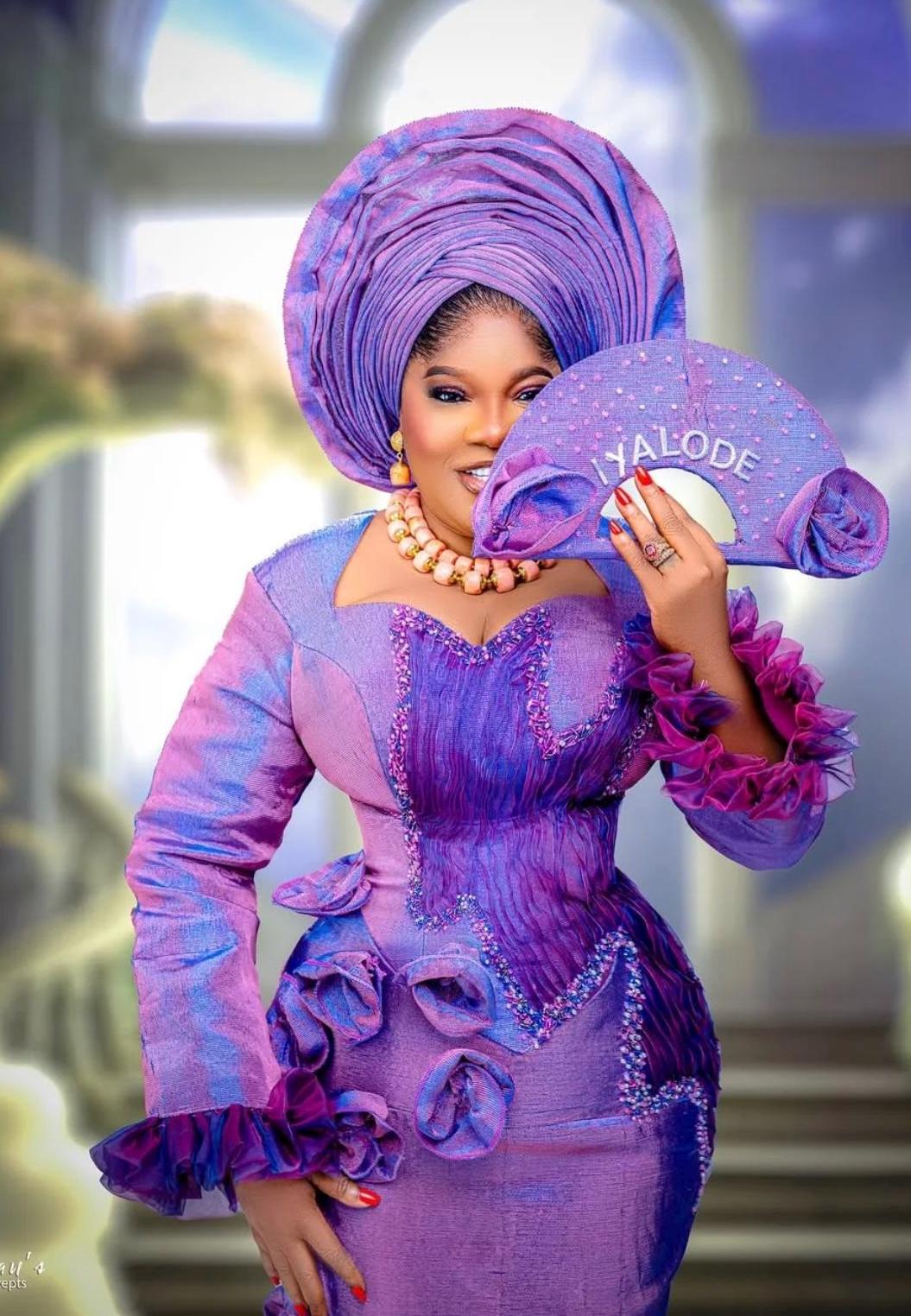 African Wedding Outfits, Royal Purple Mikado Traditional Outfit for ...