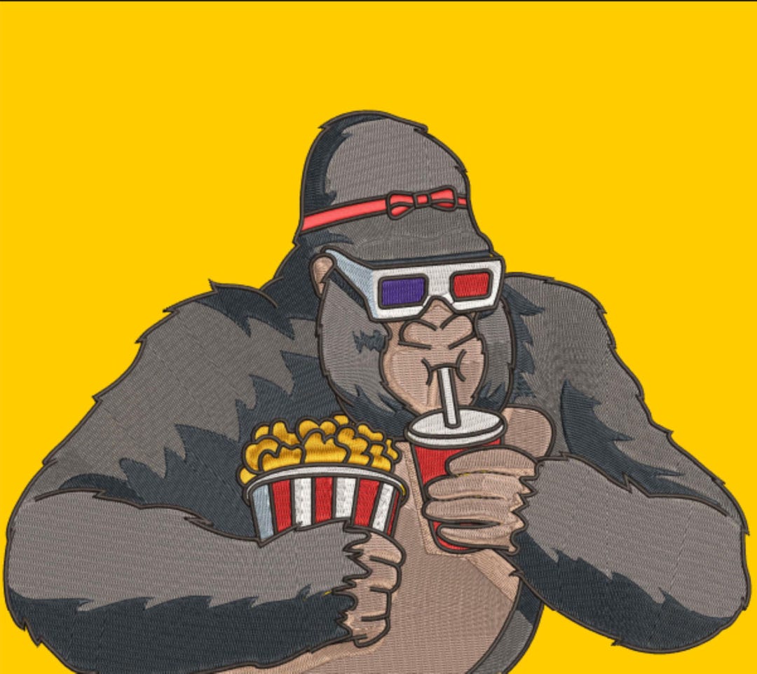 Machine Embroidery Design Monkey Gorilla Cinema Movie - Etsy