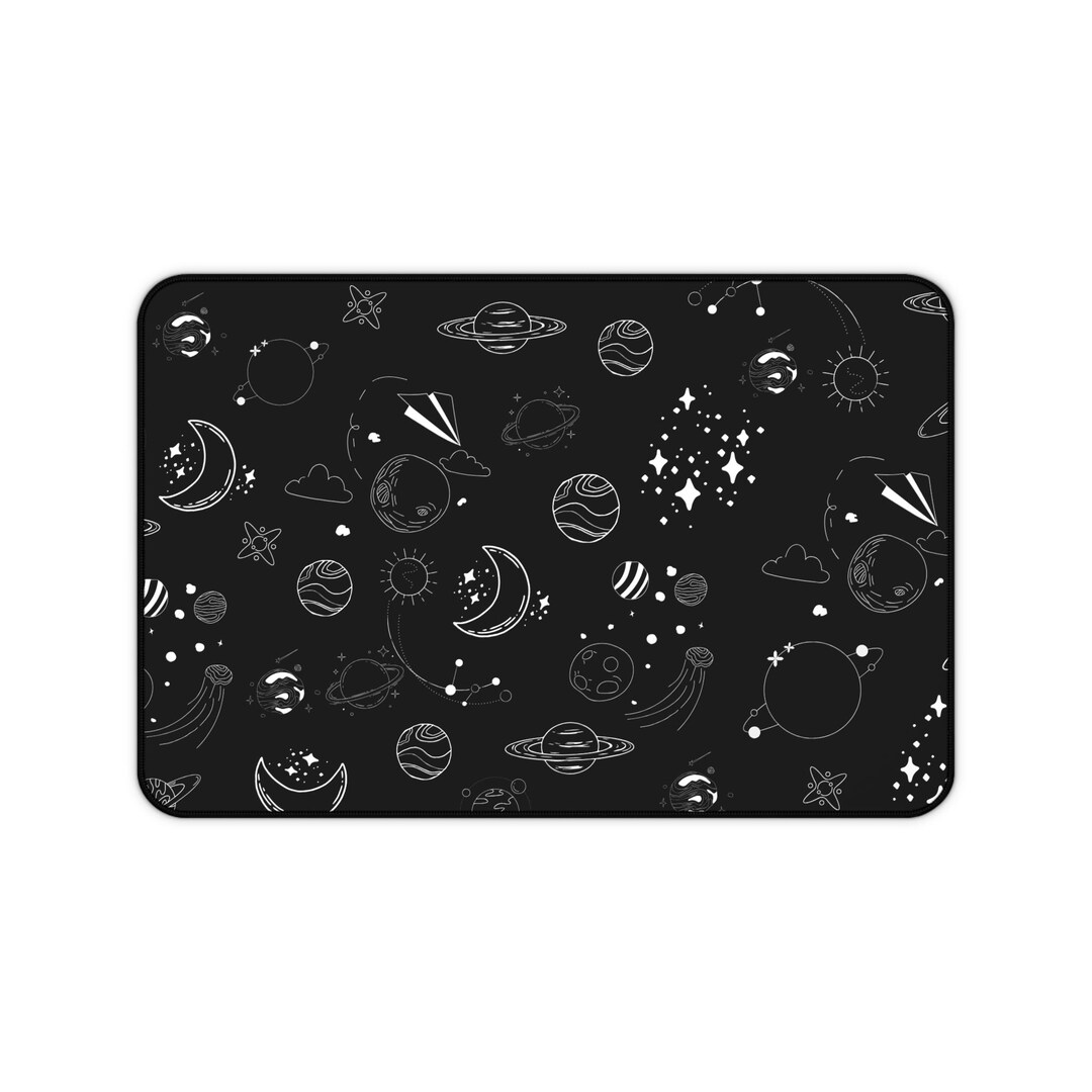 Black Themed Desk Mat, Desk Mat Aesthetic, Office Desk Mat, Non-slip ...
