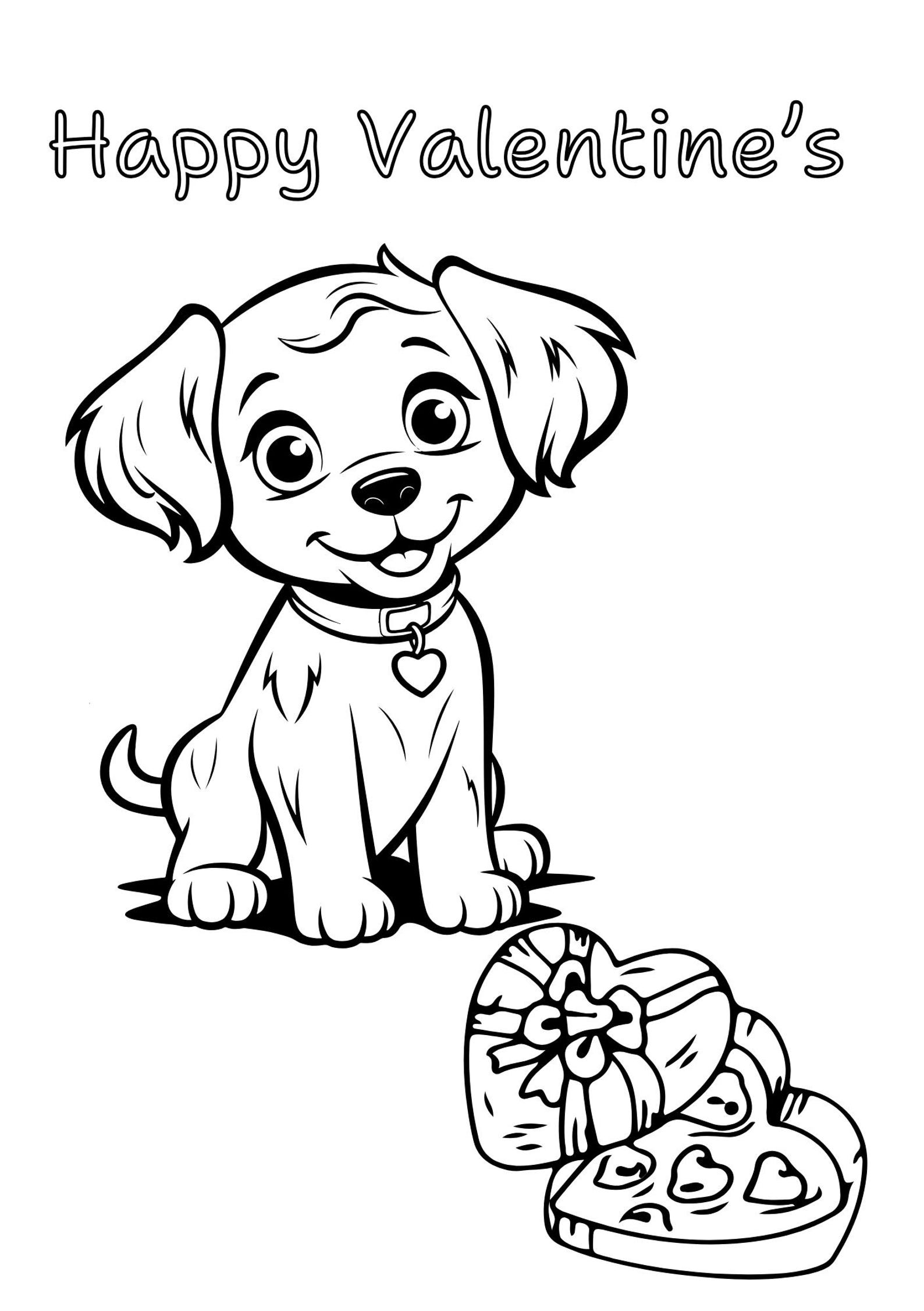 Valentine Day Kids Coloring Pages, Digital Downloads, Coloring Pages ...