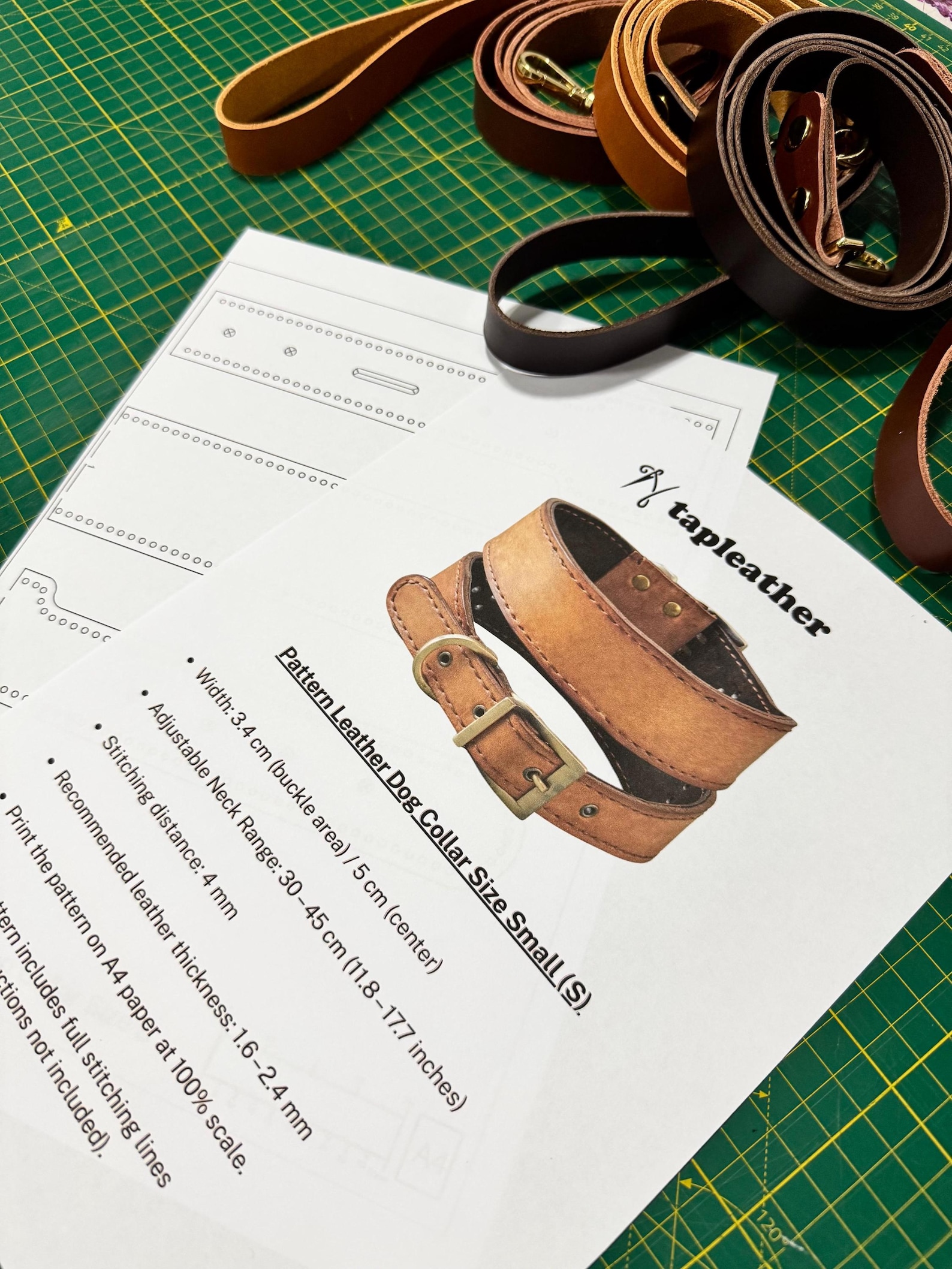 Leather Dog Collar Pattern – DIY Template (S M L) (digital Download) - Etsy