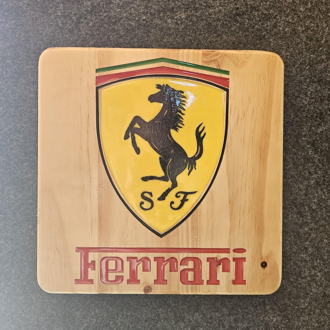 FERRARI Logo Wall Plaque - Wood & Resin - Etsy
