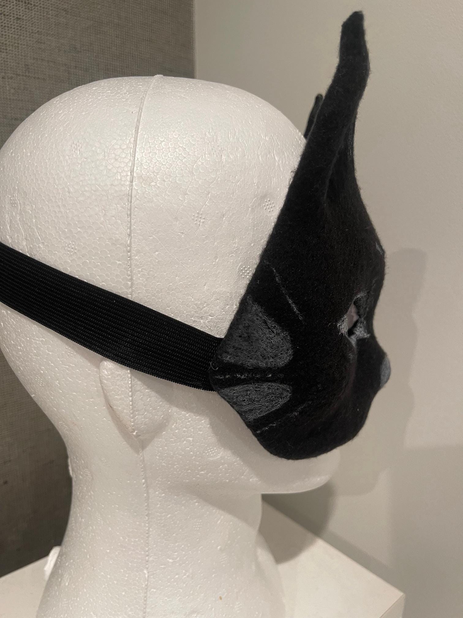 Therian Black Cat Mask With Pointy Ears - Etsy