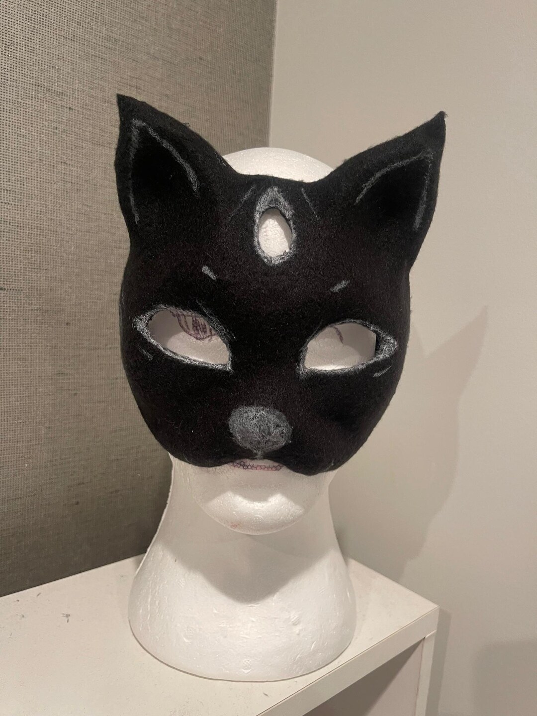 Therian Black Cat Mask With Pointy Ears - Etsy