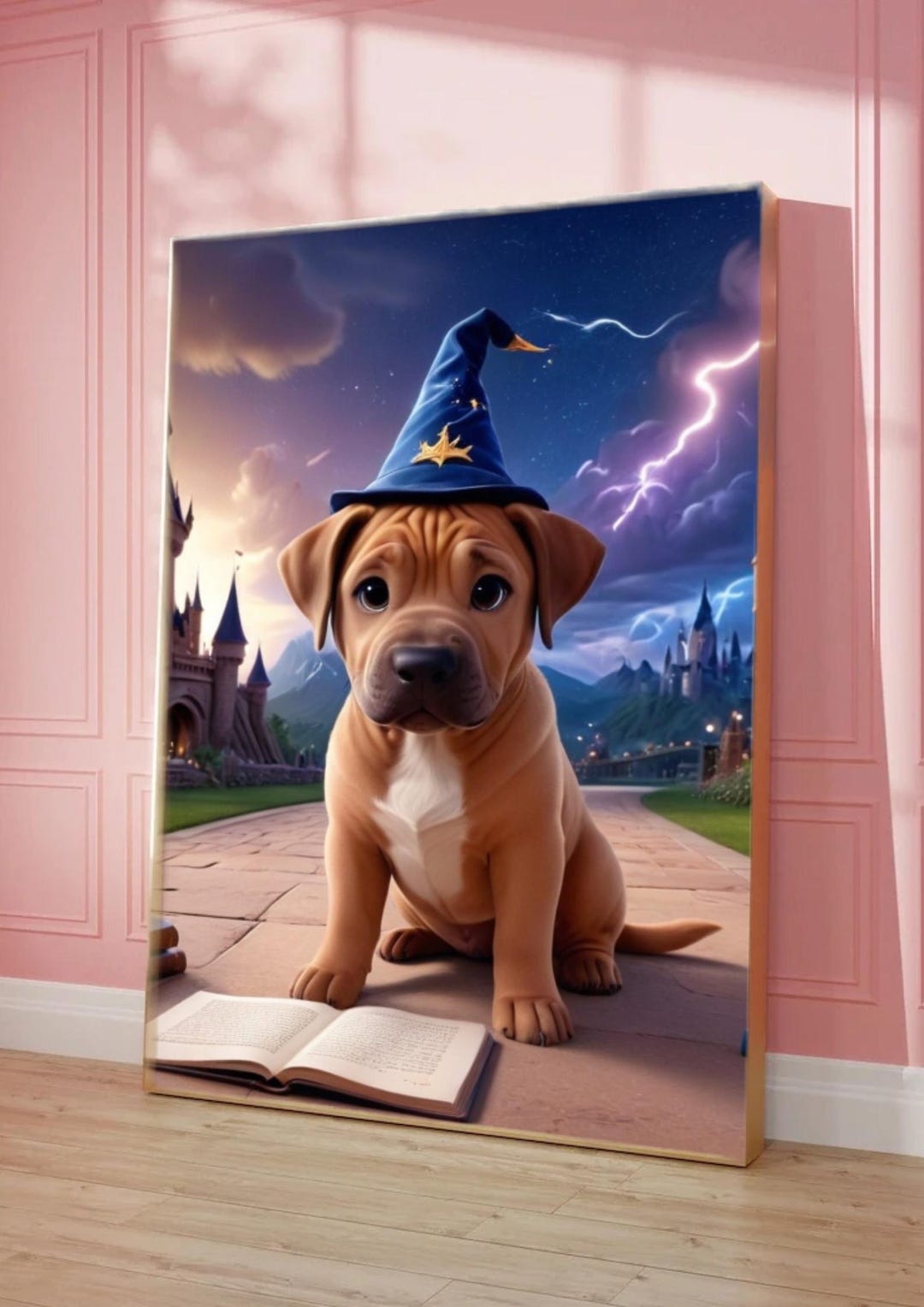Custom Pet Portrait Wizard Dog Digital Art Personalized Pet Print From ...