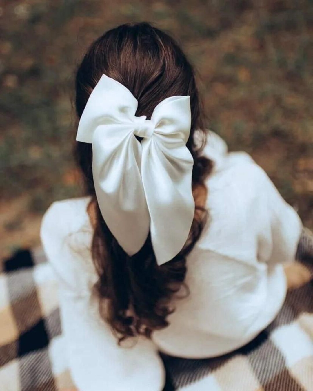 White Silk Bridal Bow Veil Bridal Hair Bow Alternative Bridal Veil ...