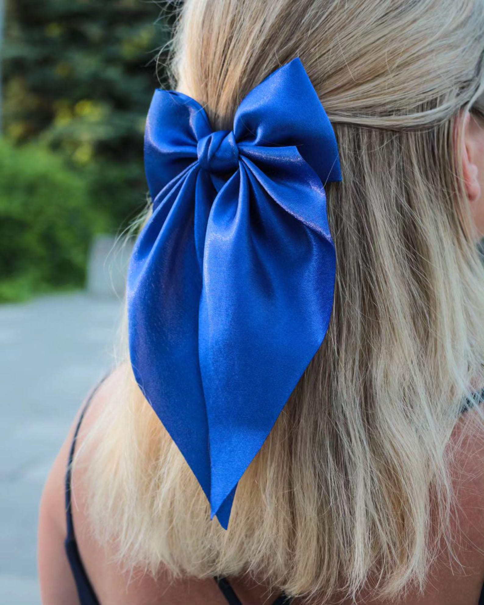 Ivory Bow Satin With Long Tail Big Ivory Single Bow With Barrette ...