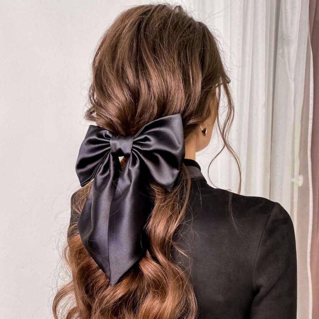 The Standard Satin Long Bow Series | Hair Tie, Barrette or Clip ...