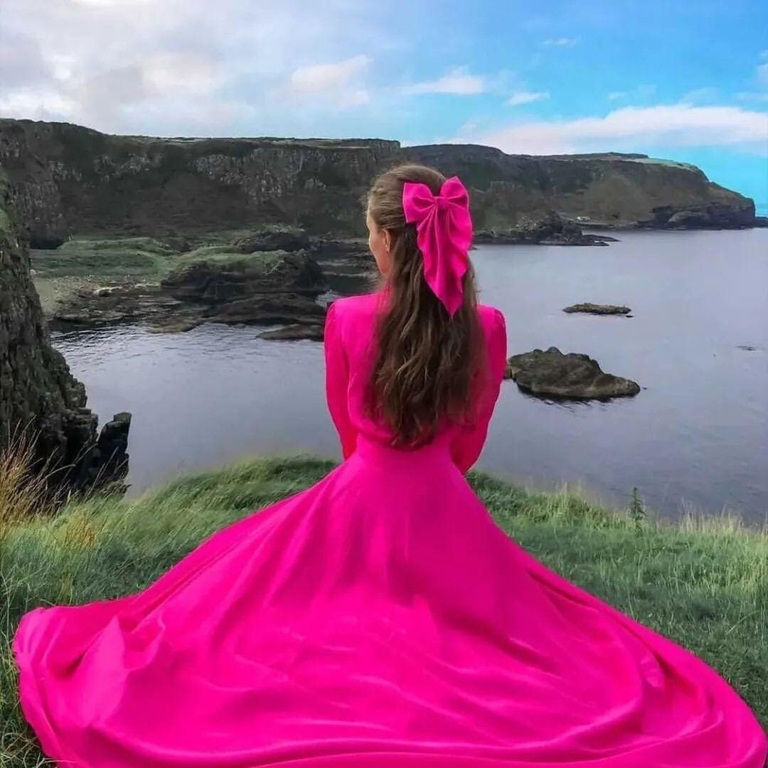 Hot Pink Hair Bow Large Satin Hair Bow for Women Bubble Gum Bow Adult ...