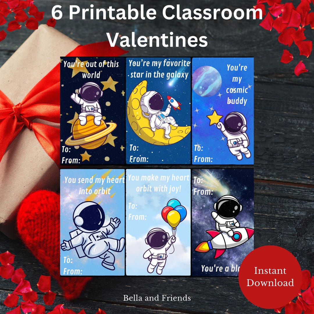 Stellar Space-themed Valentines Printable Classroom Cards - Etsy