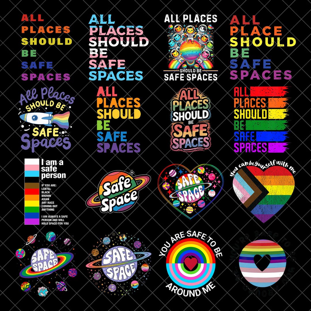 Safe Space Png Bundle, Gay Bisexual Pansexual Asexual Transgender ...
