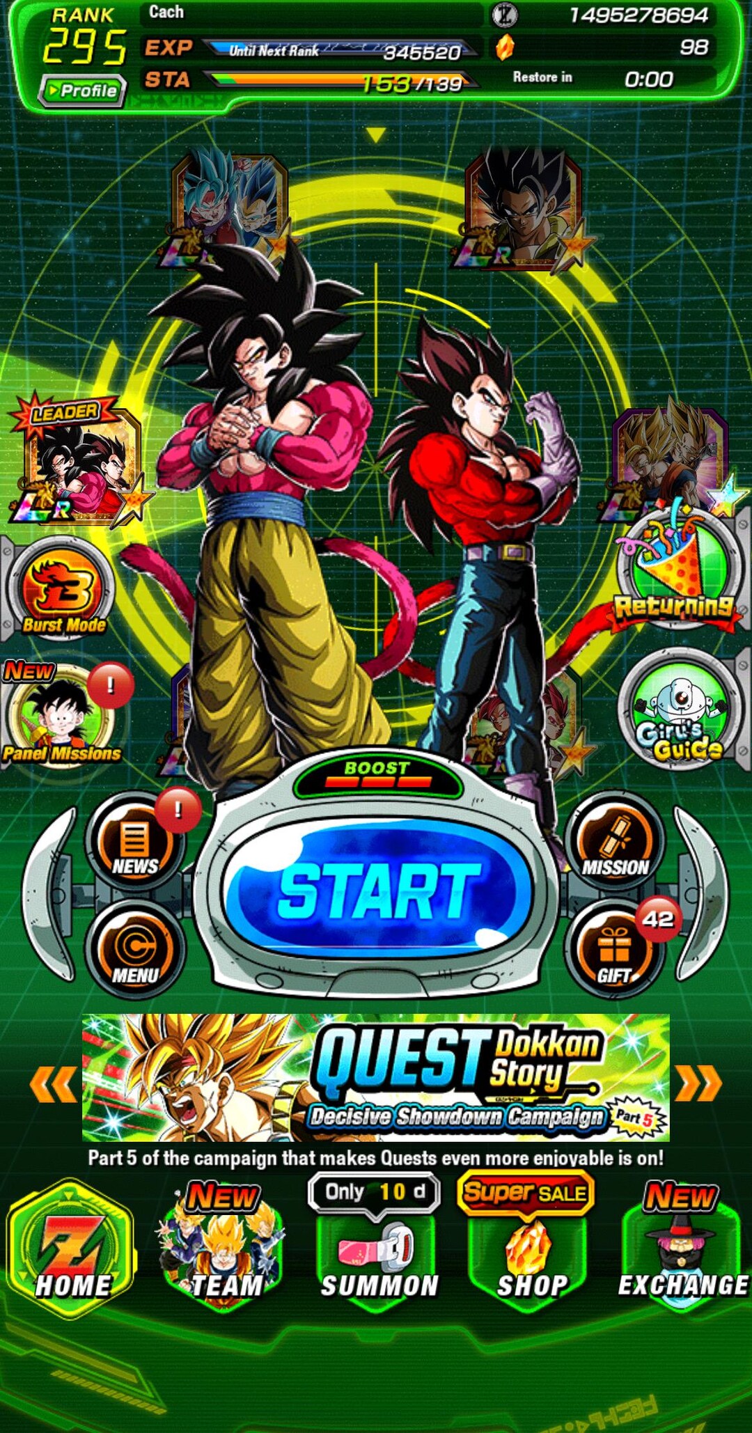 Dokkan Account Rank 295/98 Gems/46 LR/48 UR - Etsy