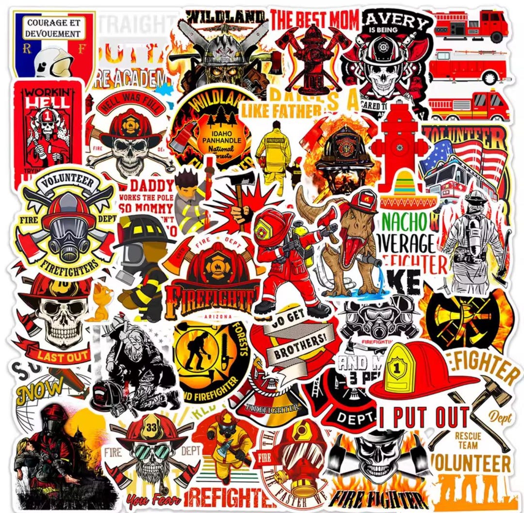 Firefighter Sticker Set – Cool Stickers With Sayings & Motifs | Fire ...