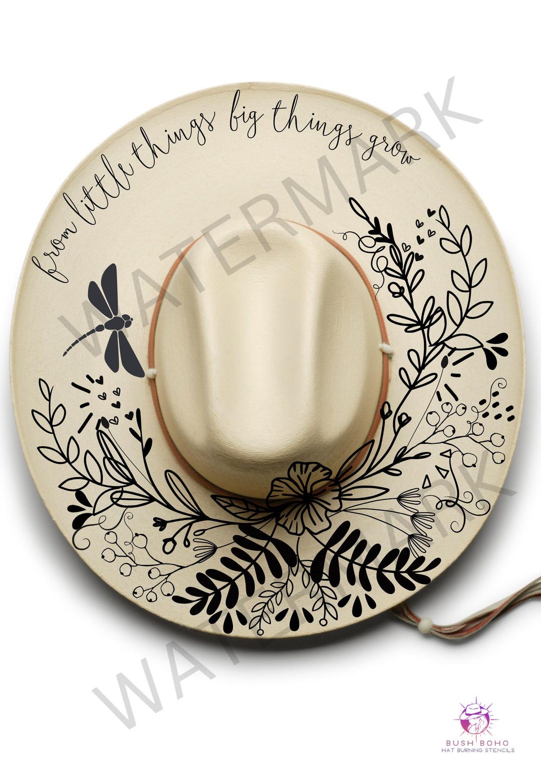 From Little Things Big Things Grow Hat Burning Design, Hat Pyrography ...