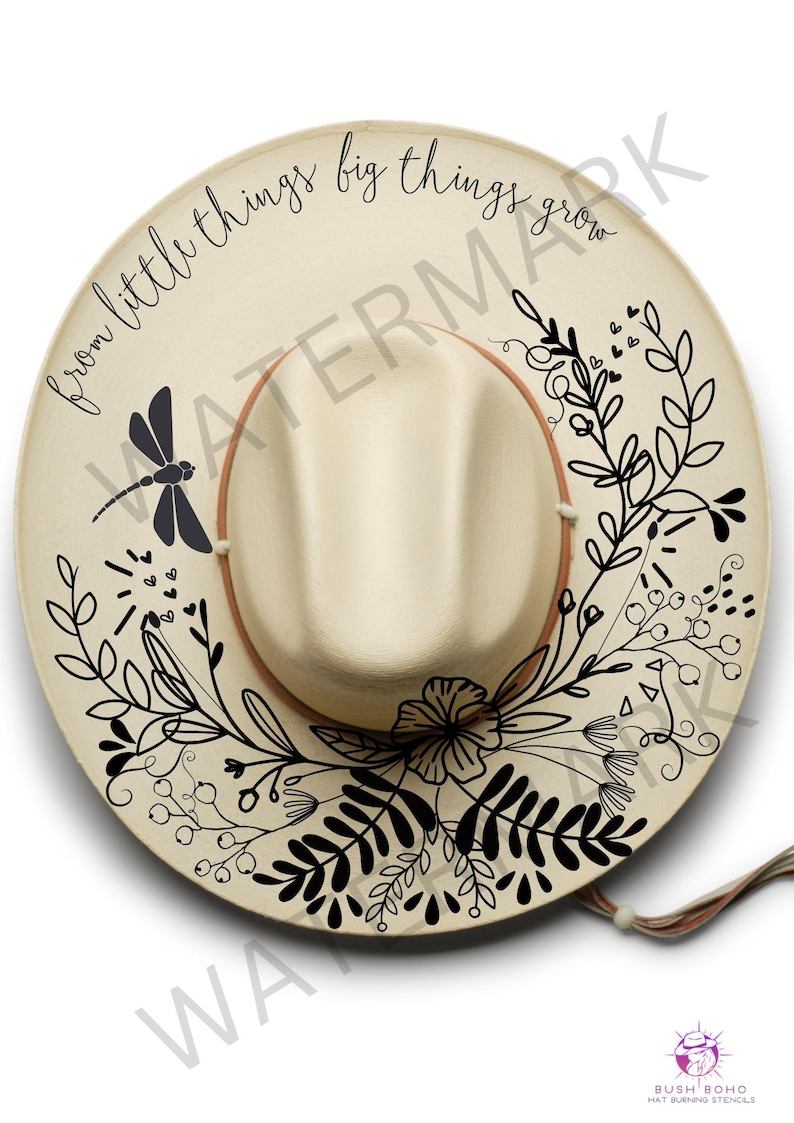 From Little Things Big Things Grow Hat Burning Design, Hat Pyrography ...
