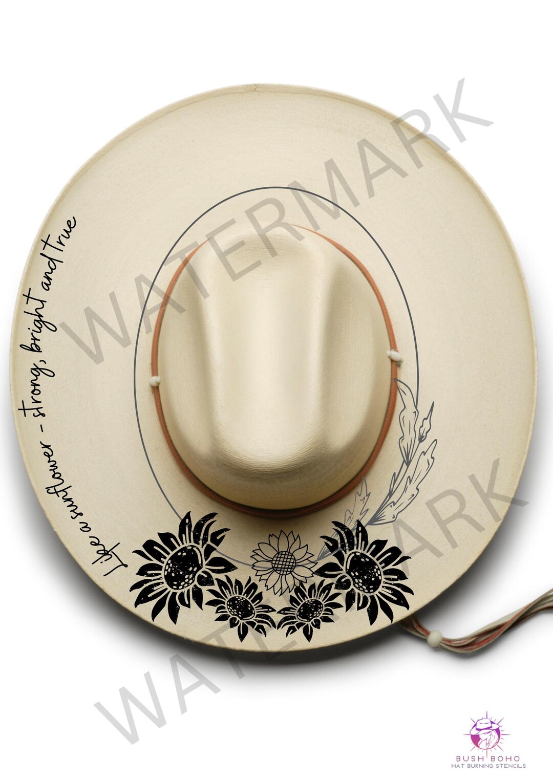 Like a Sunflower - Hat Burning Design, Hat Pyrography, Traceable ...