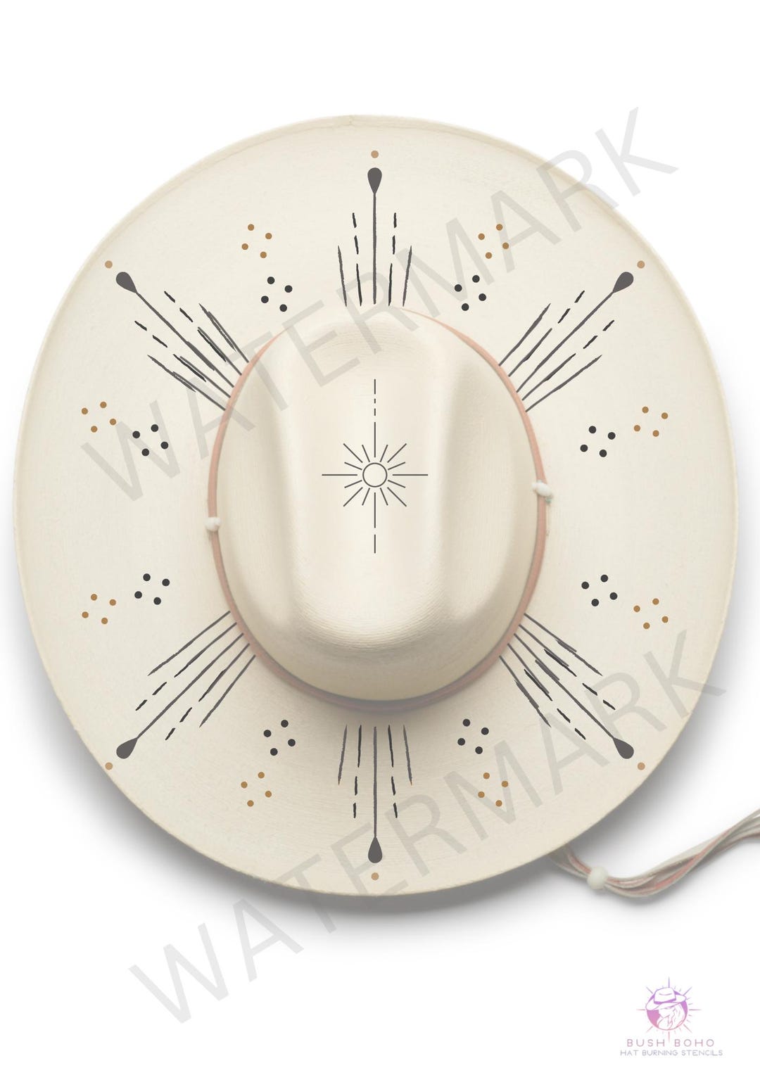 Hat Burning Design Template: Boho Pyrography Stencils (digital Files ...