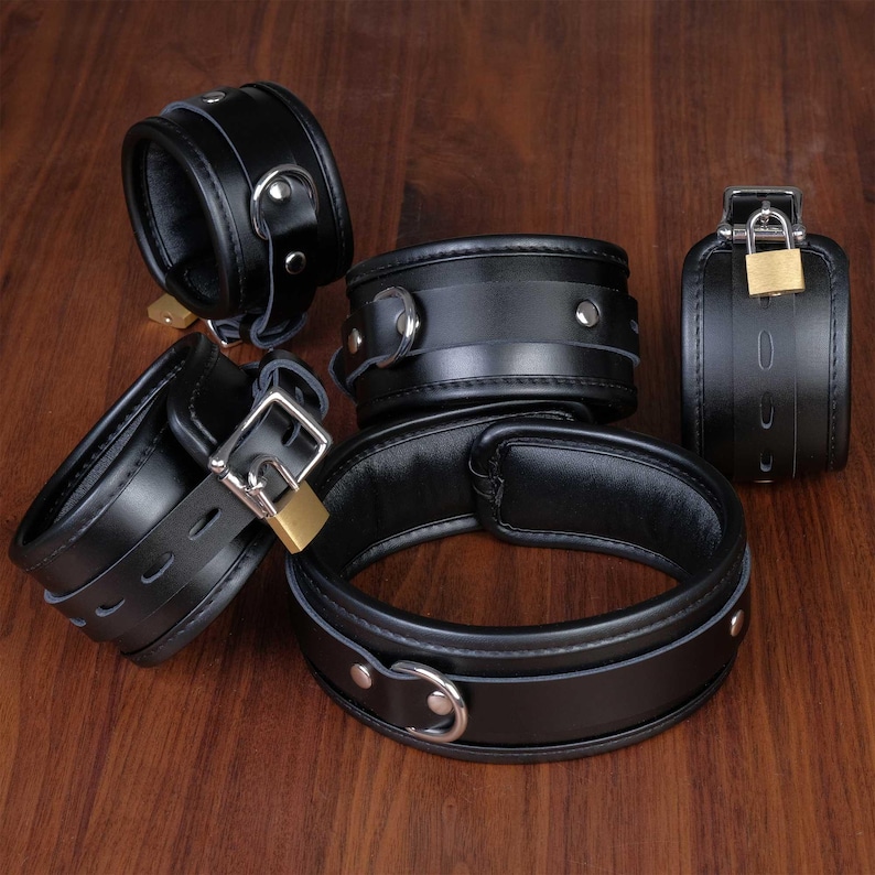 HEAVY Bondage Set, BDSM Bondage Cuffs, Luxury Harness Belt, Locking ...