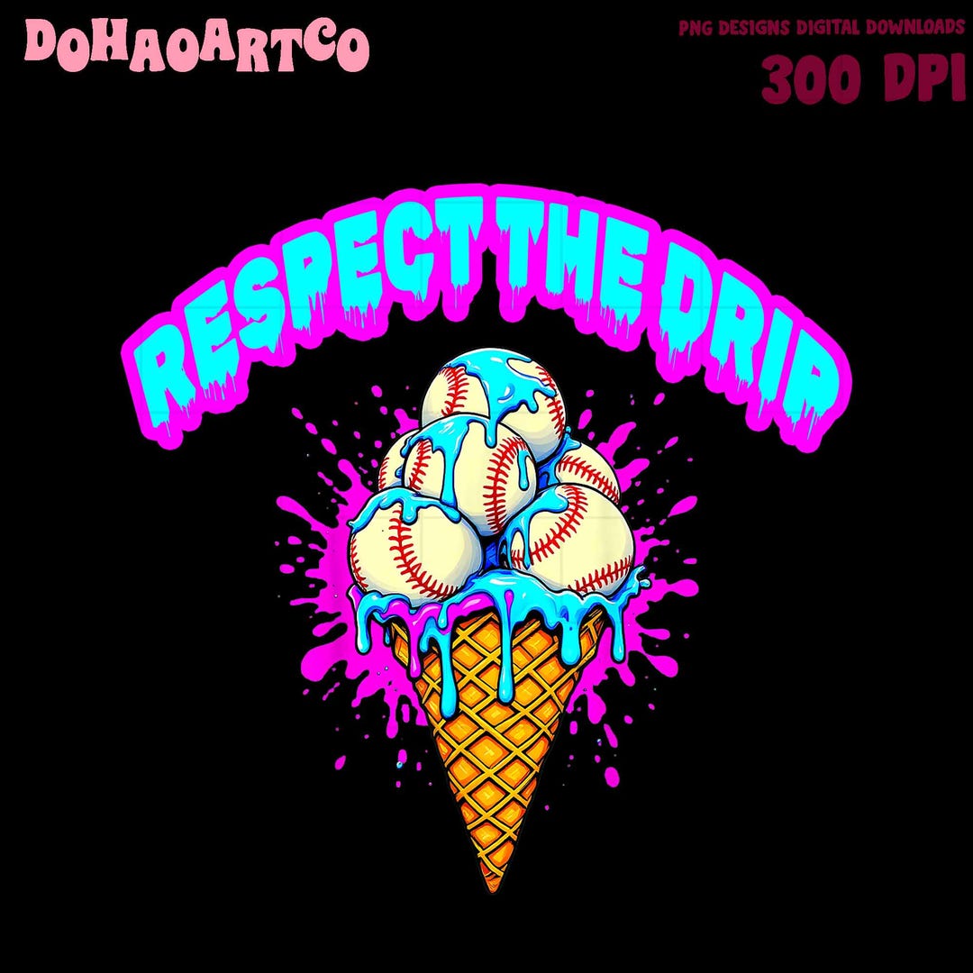Baseball Ice Cream Drip, Travel Ball, Baseball Lifestyle, Drip PNG ...