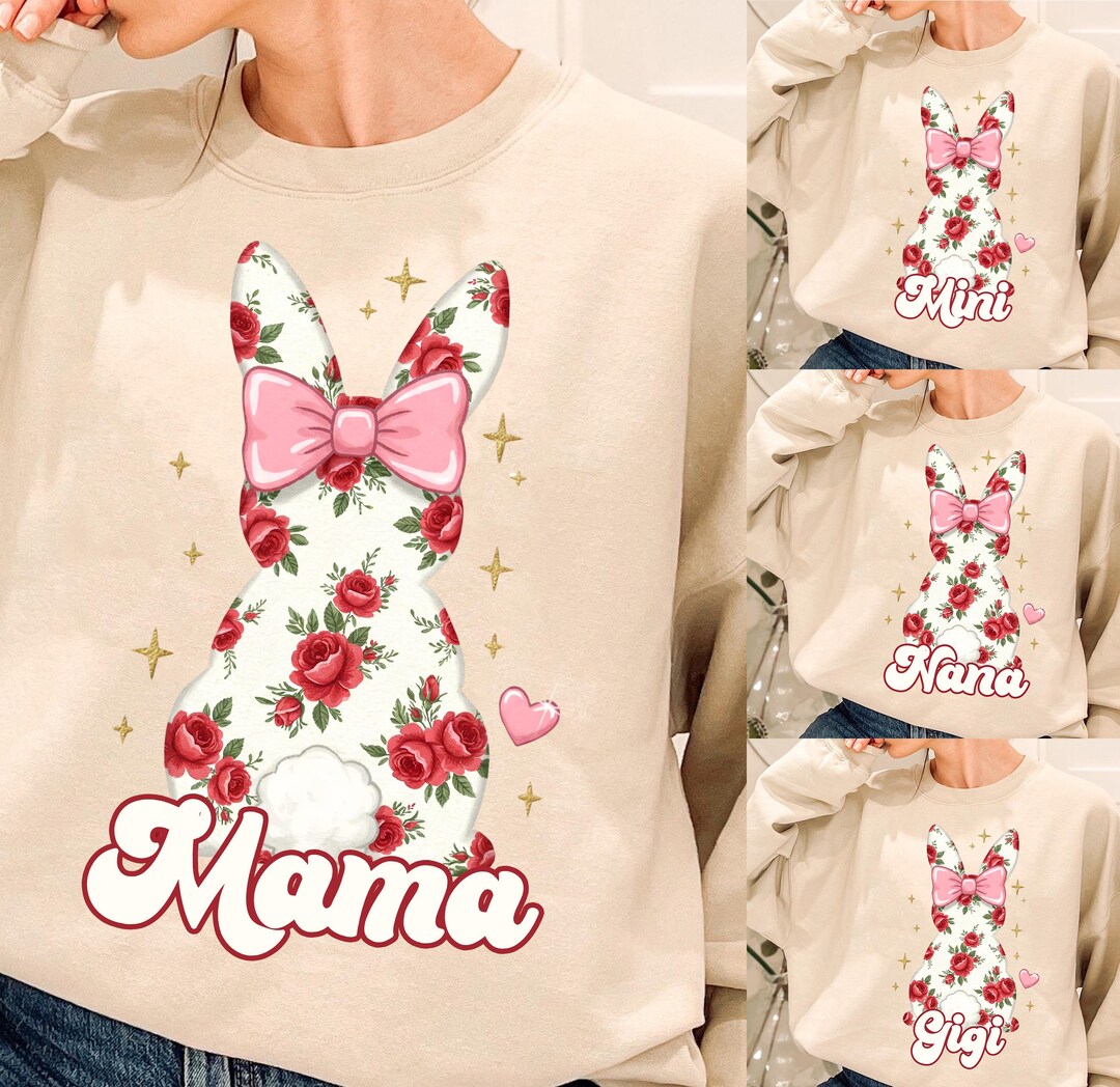 Floral Mam Bunny Easter Png, Mama/nana/gigi/mimi Foral Bunny PNG ...