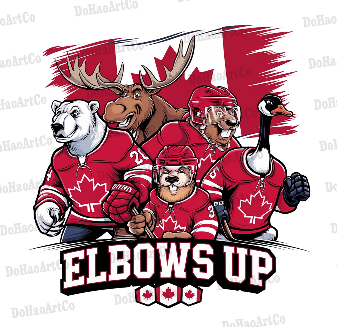 Elbows up Canada Hockey PNG: Anti Tariffs Sublimation (digital Download ...