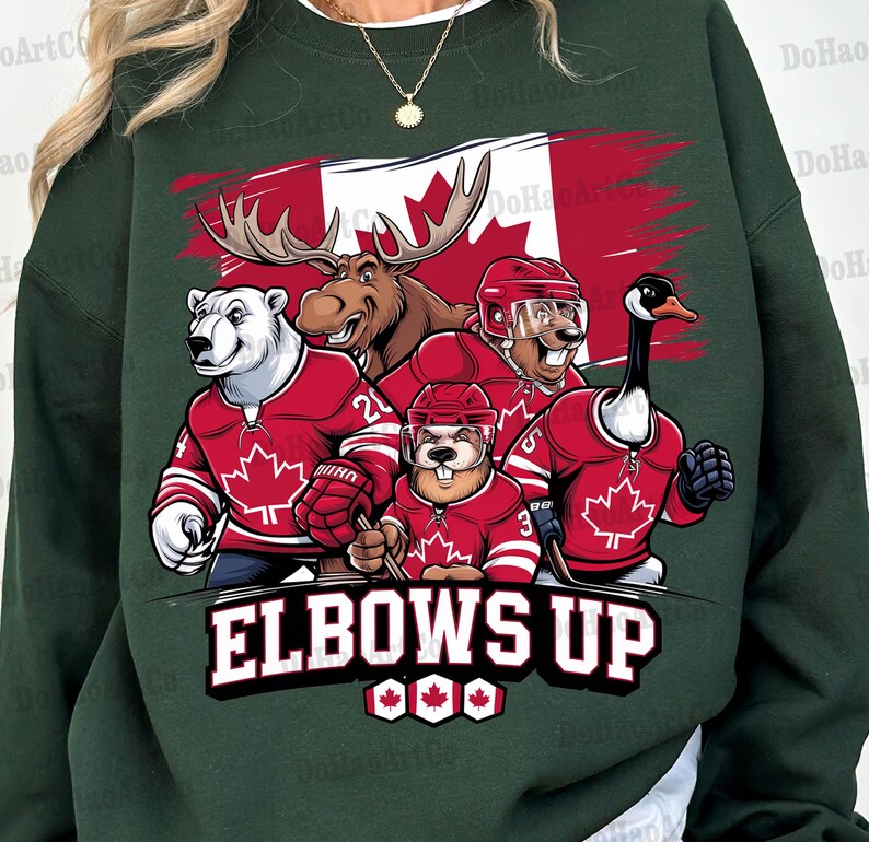 Elbows up Canada Hockey PNG: Anti Tariffs Sublimation (digital Download ...