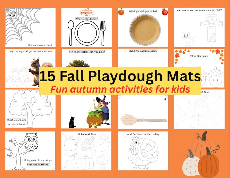 Fall Playdough Mats | Autumn Fine Motor Activities for Kids | Printable ...