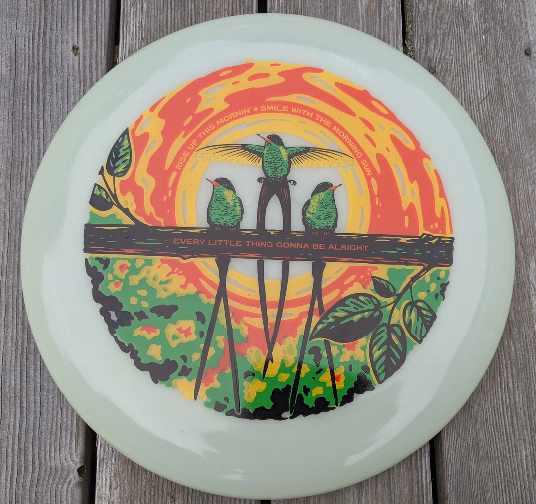 THREE LITTLE BIRDS Poster Art Frisbee 175gm Glow / Bob Marley - Etsy