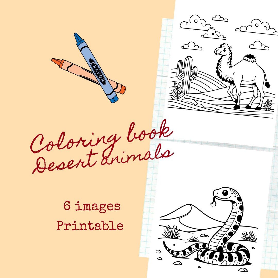 Coloring Pack: Desert Animals Printable Instant Download - Etsy