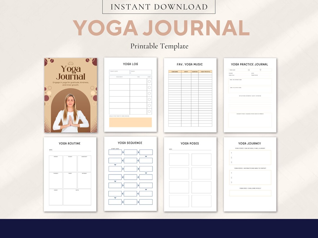 Yoga Journal Printable | Digital Mindfulness Planner | Reflection Pages ...