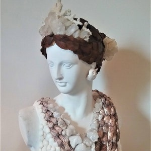 Seashell Encrusted Bust Statue Sea Shell Covered Woman Lady Mermaid ...