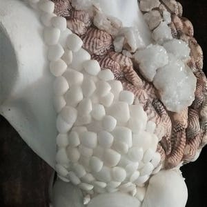 Seashell Encrusted Bust Statue Sea Shell Covered Woman Lady Mermaid ...