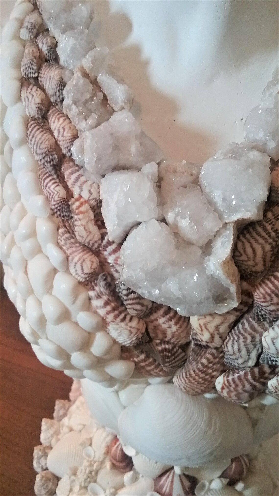 Seashell Encrusted Bust Statue Sea Shell Covered Woman Lady Mermaid ...