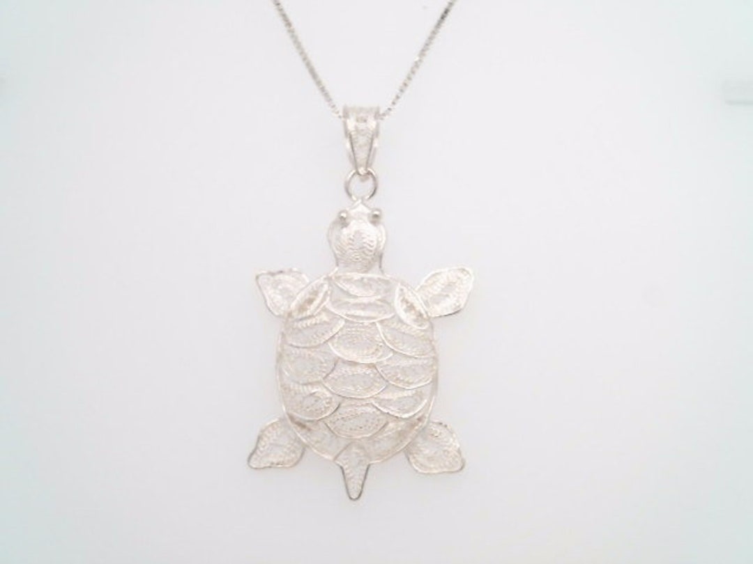 Sterling Silver Maltese Filigree Turtle Pendant Handmade in Malta Spain ...