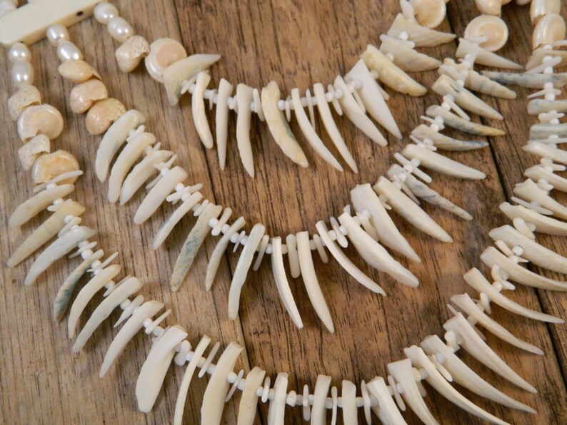 White Shell Spike Necklace Bride Bridal Wedding Ivory Cream Natural ...