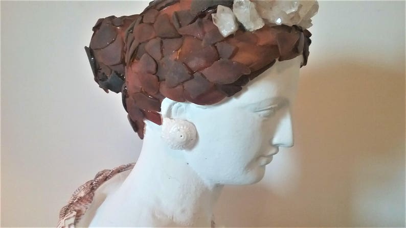 Seashell Encrusted Bust Statue Sea Shell Covered Woman Lady Mermaid ...