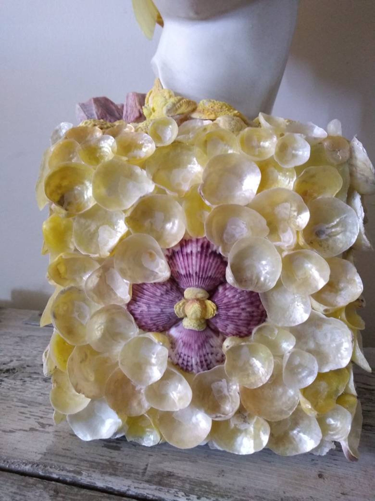 Seashell Encrusted Bust Statue Sea Shell Covered Woman Lady Mermaid ...