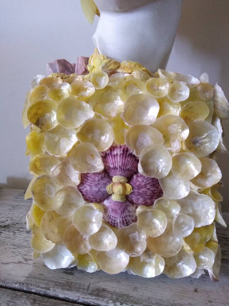 Seashell Encrusted Bust Statue Sea Shell Covered Woman Lady Mermaid ...