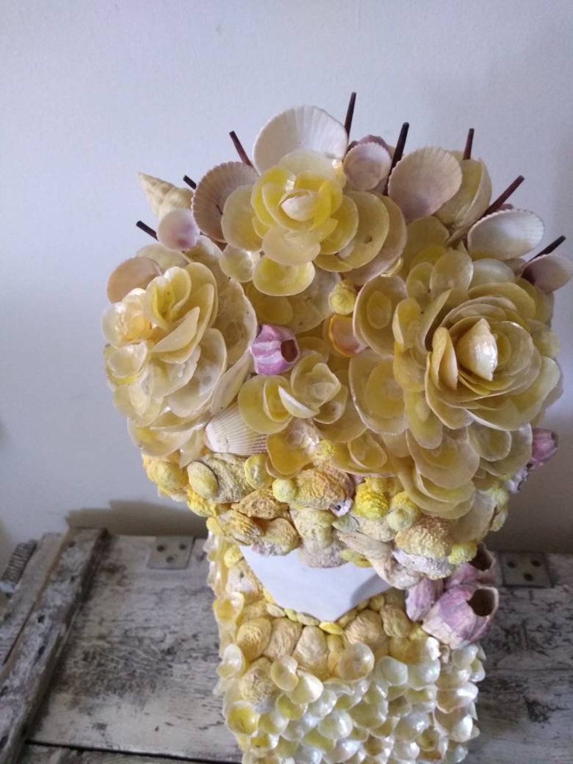 Seashell Encrusted Bust Statue Sea Shell Covered Woman Lady Mermaid ...