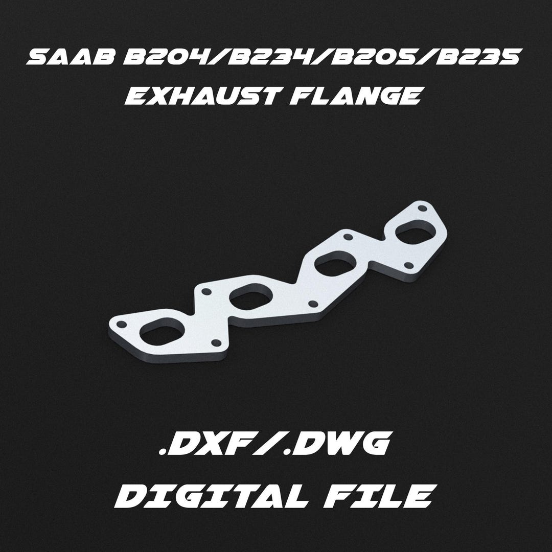 SAAB B204/B234/B205/B235 Engine Exhaust Flange .dxf/.dwg Digital File ...