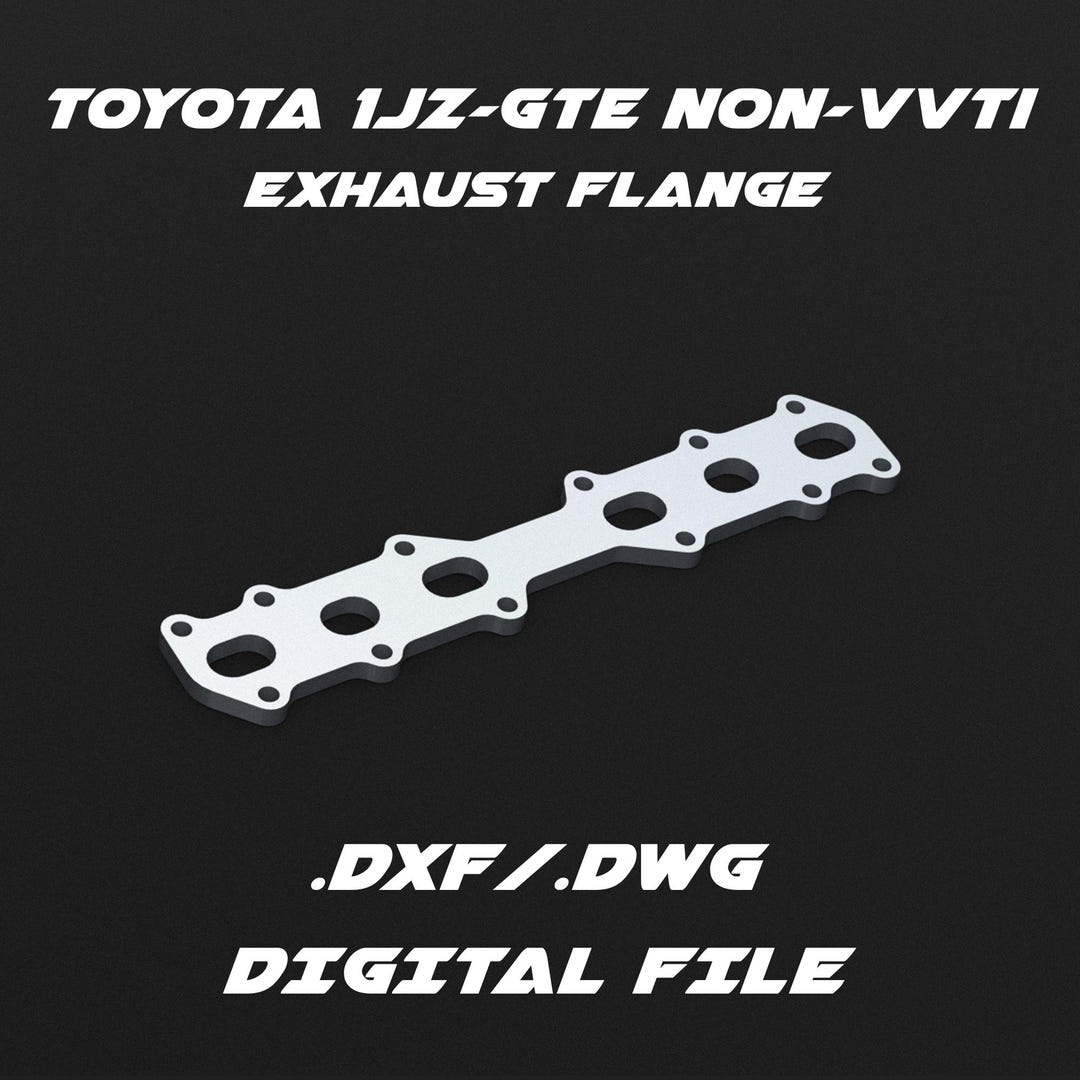 Toyota 1JZ-GTE Non-vvti Engine Exhaust Flange .dxf/.dwg Digital File ...