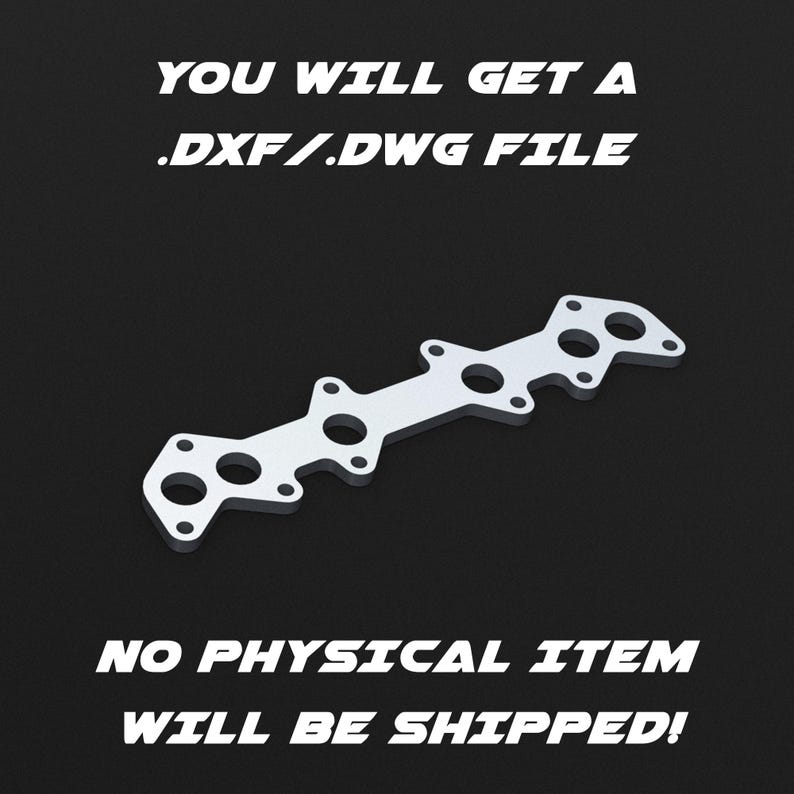 Toyota 1JZ-GTE Vvti Engine Exhaust Flange .dxf/.dwg Digital File for ...